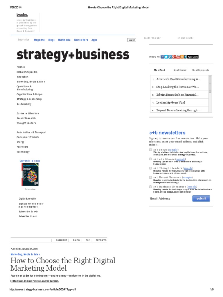 How To Choose The Right Digital Marketing Model | PDF | Digital ...