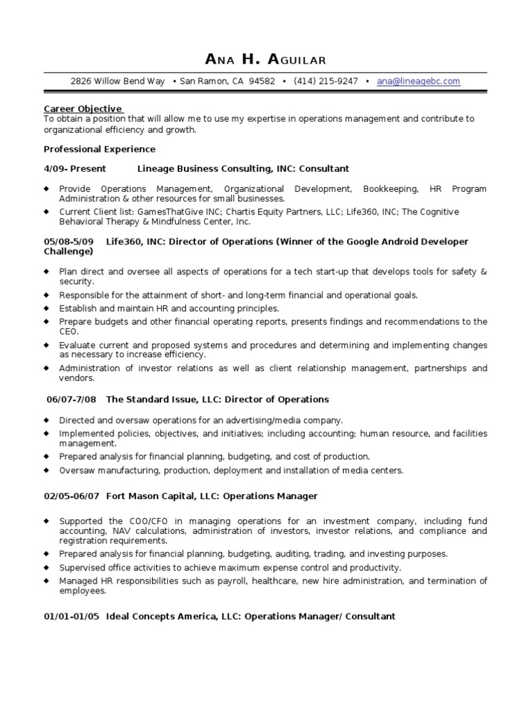 AHA Resume | PDF | Chief Operating Officer | Human Resources