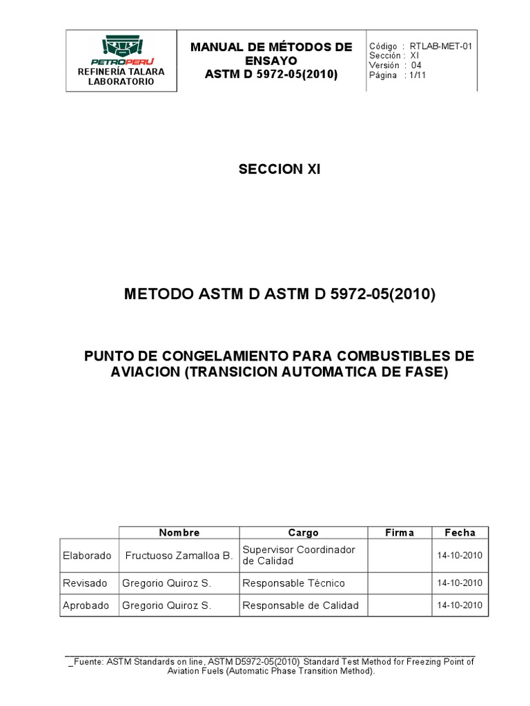 Astm D5972-05 (2010) | PDF | Fases de la materia | Gases