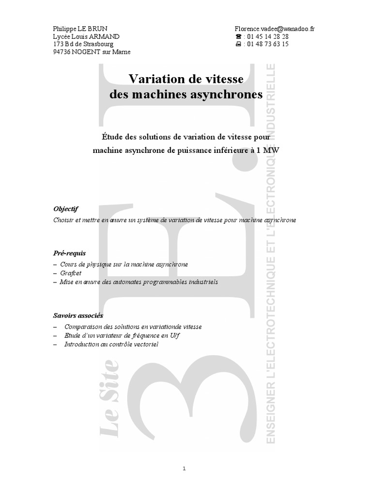 Machine Asynchrone Variation Vitesse | PDF | Ordinateurs