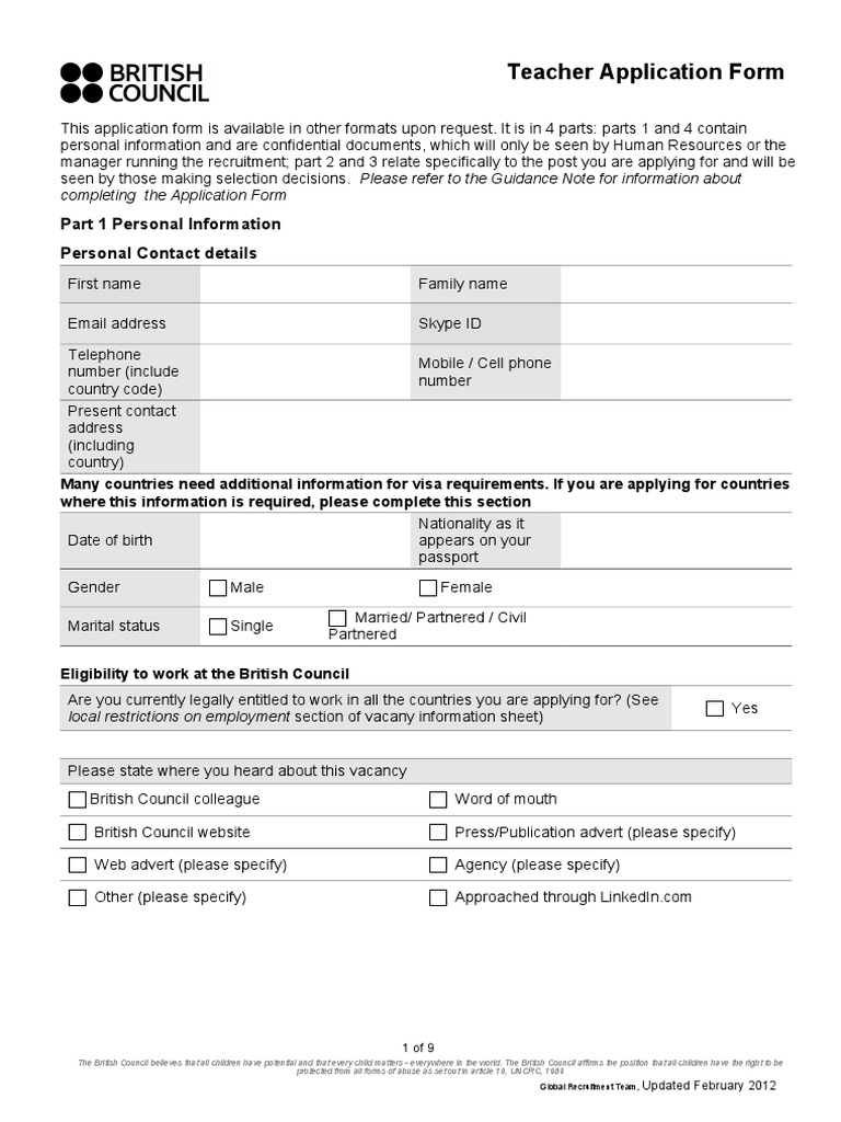 Teacher Application Form Pdf Criminal Record Disability