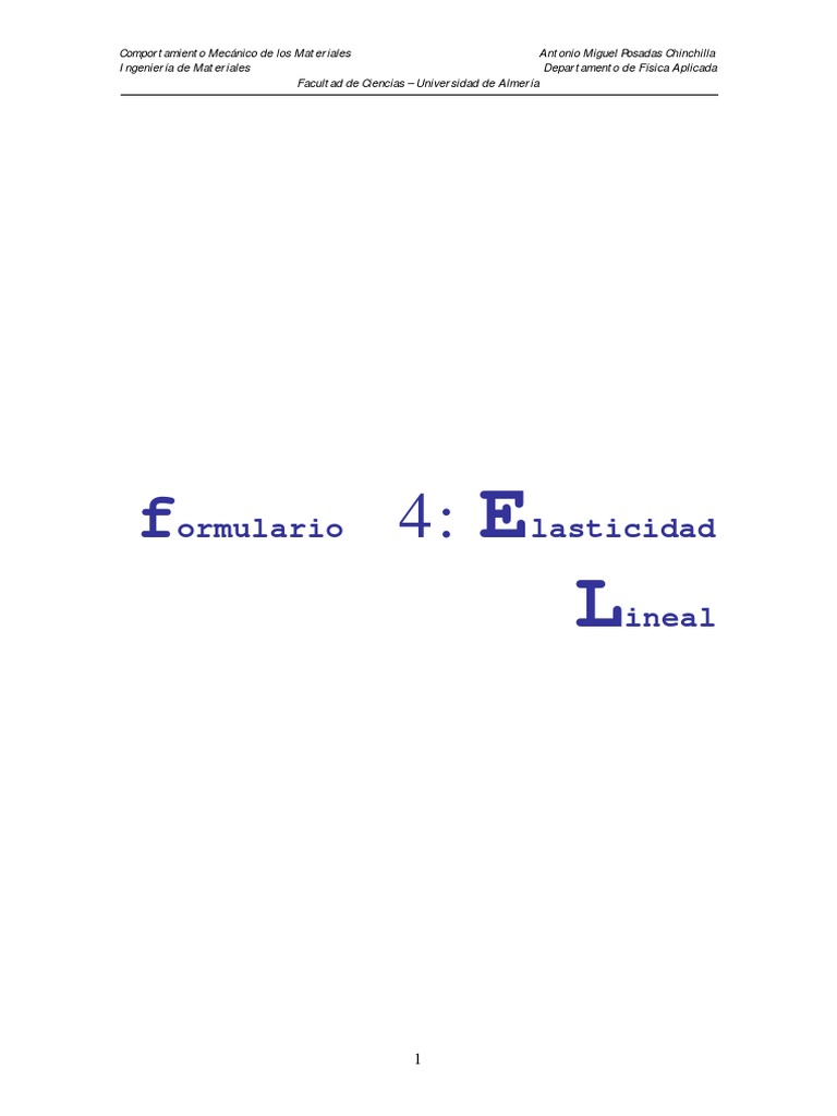 Formulas Elasticidad | PDF | Elasticidad (Física) | Ingeniería de productos químicos