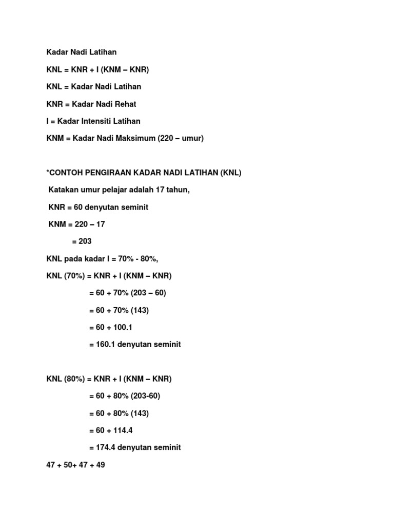 Kadar Nadi Rehat | PDF