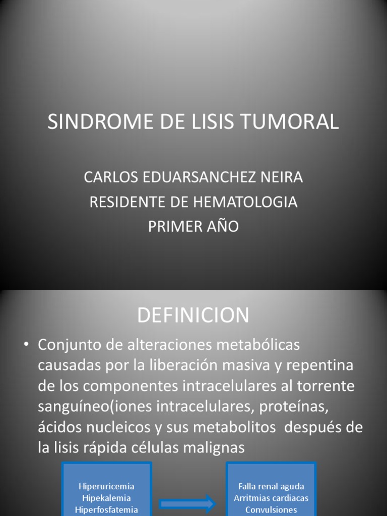 Sindrome de Lisis Tumoral | PDF | Especialidades Medicas | Medicina CLINICA