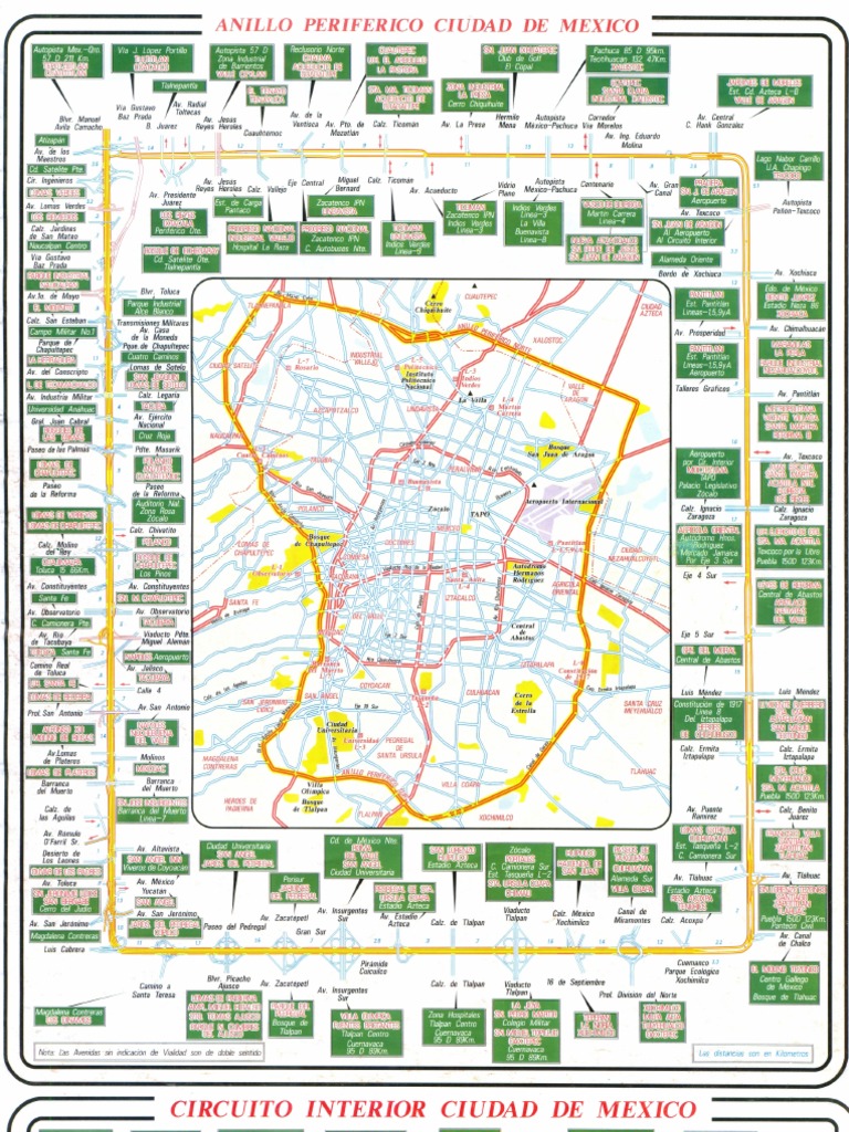 Mapas Anillo Periférico & Circuito Interior CD de Mexico