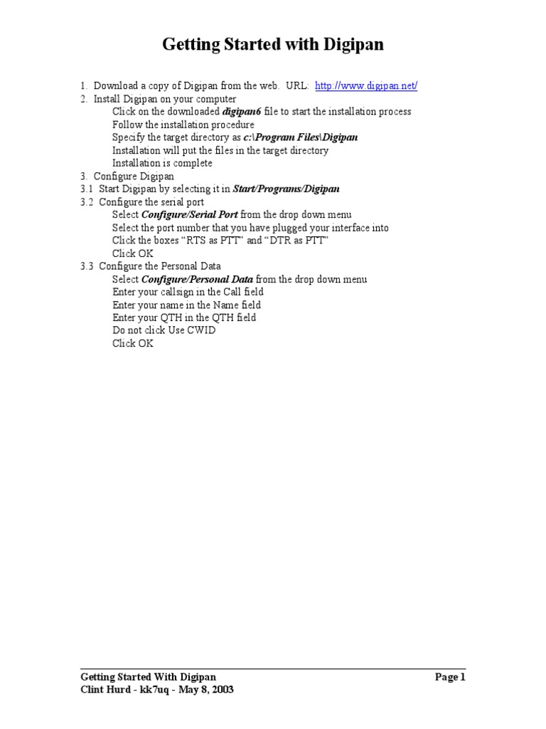 Getting Started With Digipan | Download Free PDF | Microphone | Transmitter