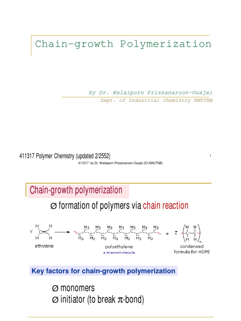 2 Chain-Growth Polymerization | PDF | Science & Mathematics ...