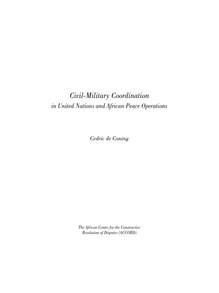 Cimic Handbook | PDF | United Nations | International Relations