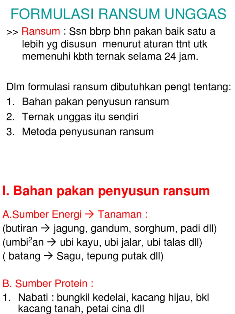 Bu Ari S.pt. Mp. k4 - Formulasi Ransum Unggas | PDF