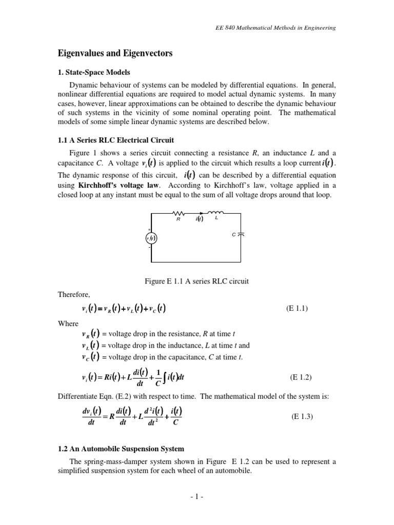 Eigenvalues and Eigenvectors | PDF | Eigenvalues And Eigenvectors | Series And Parallel Circuits