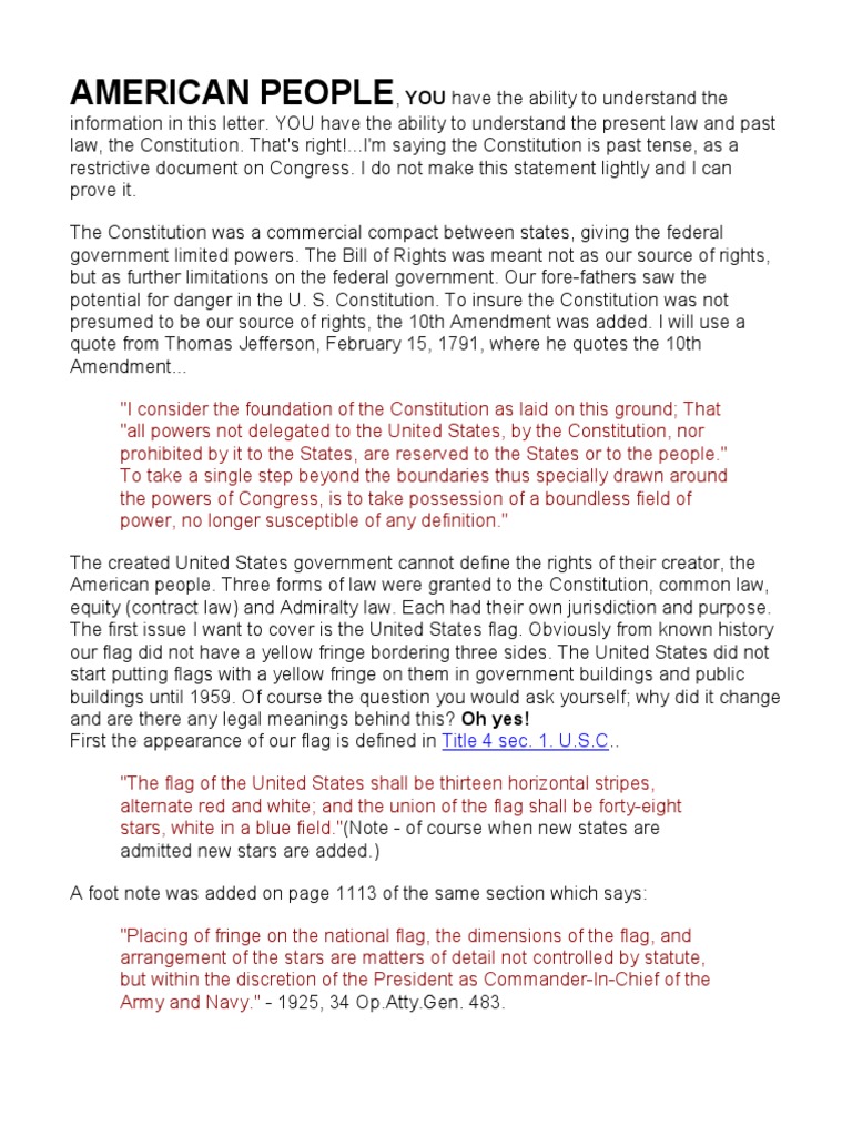 Letter To The American People | PDF | Admiralty Law | United States ...