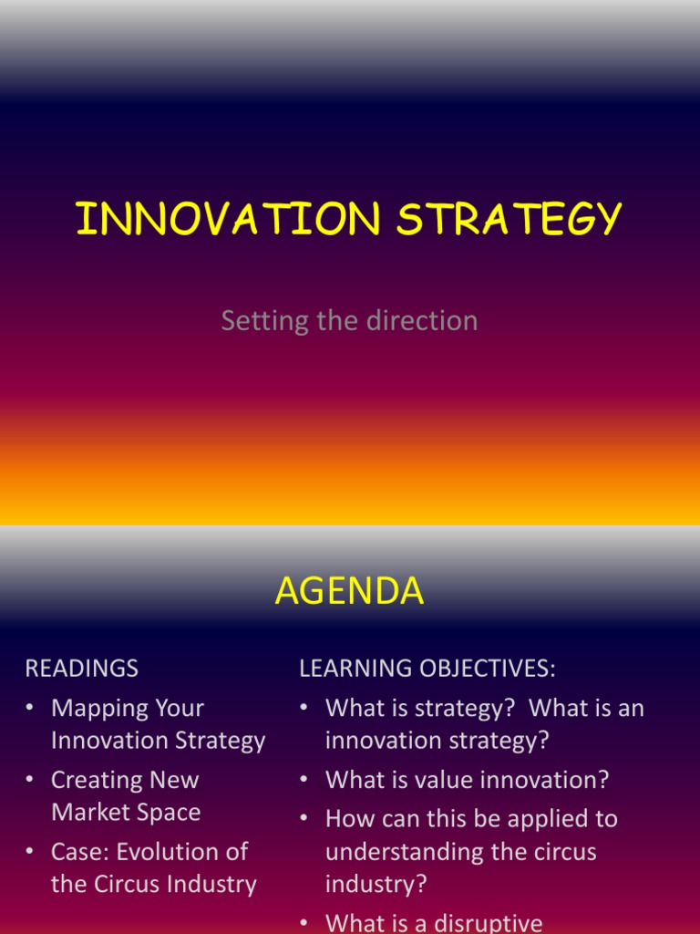 Innovation Strategy At Circus Download Free Pdf Disruptive