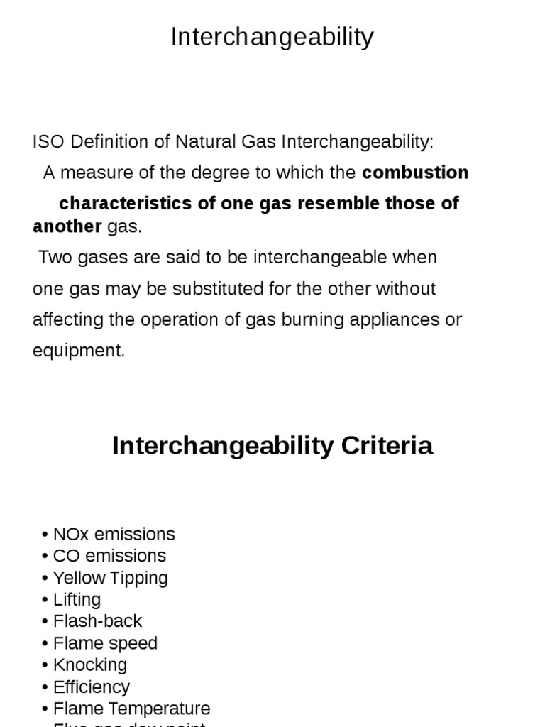 Natural Gas Interchangeability Criteria | PDF