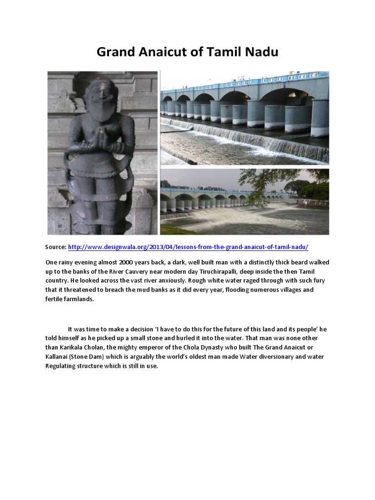 Grand Anaicut of Tamil Nadu | PDF