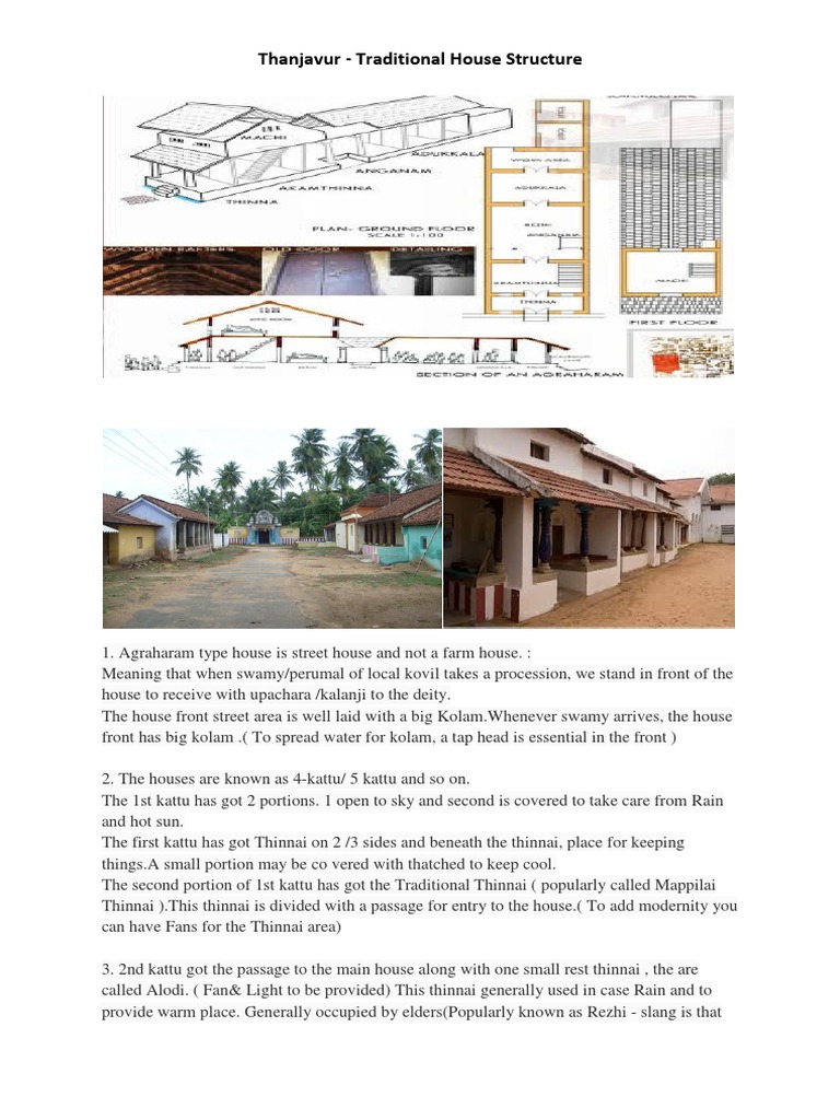 Thanjavur Agraharam House Design | PDF