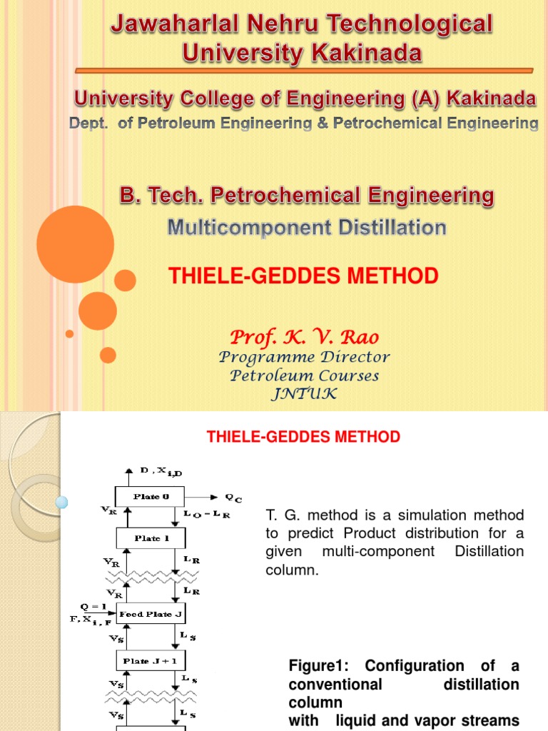 Thiele Geddes Method | PDF | Distillation | Physical Sciences