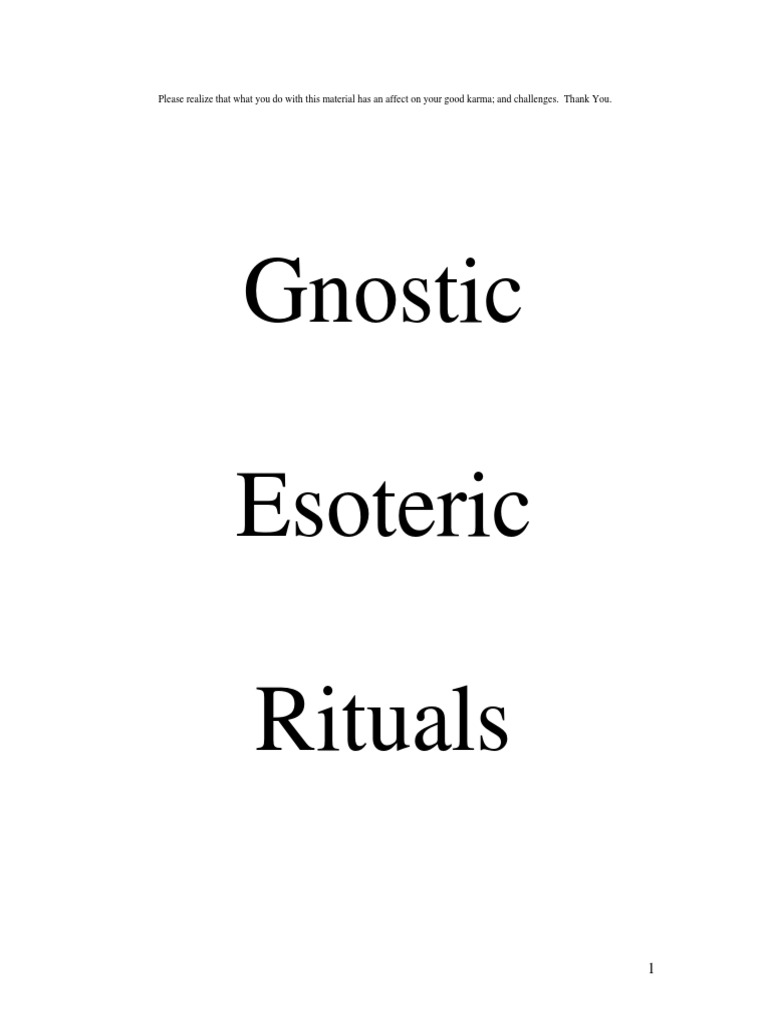 Gnostic Esoteric Rituals | PDF | Isis | Heaven