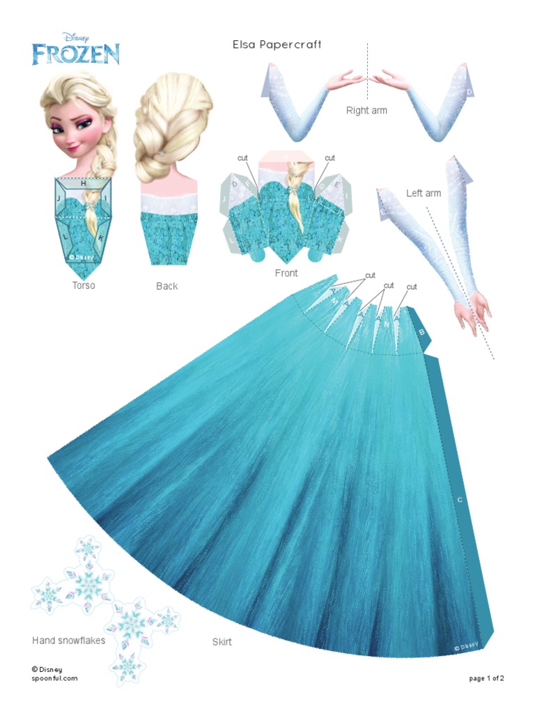 Disney Frozen Elsa Papercraft Craft Printable 0913 | PDF | Clothing ...