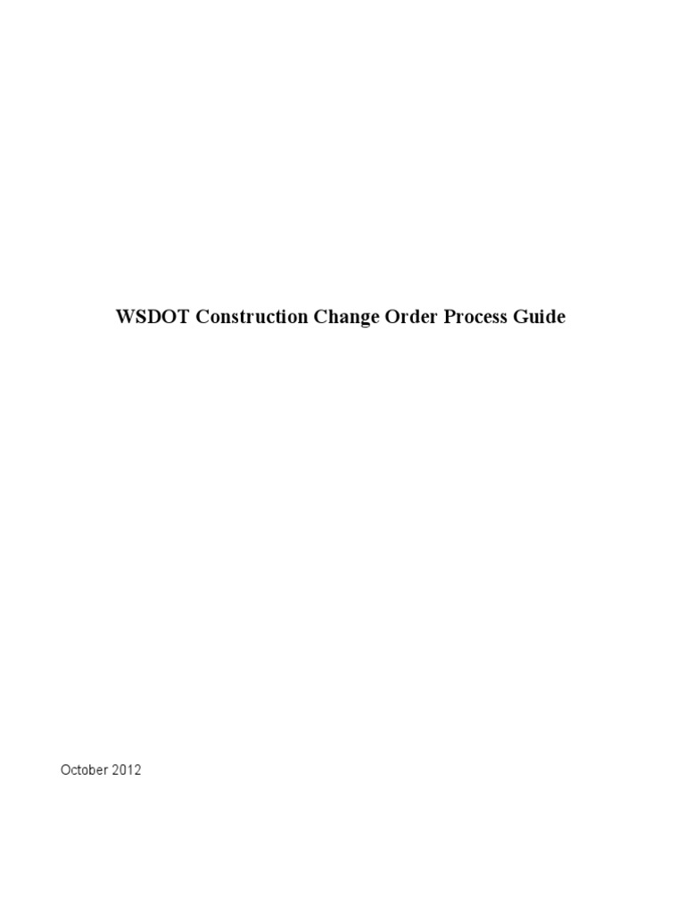 Change Order Process Guide | PDF | Specification (Technical Standard ...