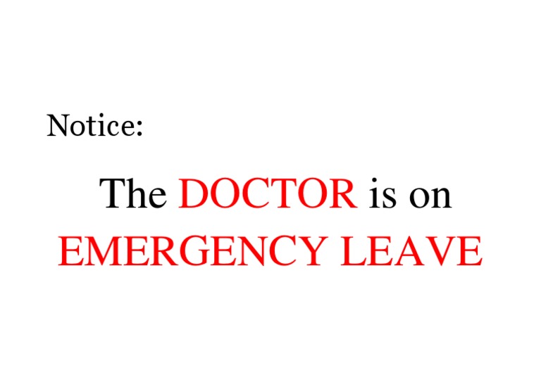 Doctor on Emergency Leave Notice | PDF