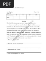 Class 4 ICSE Sample Paper | PDF | Grammar | Linguistics