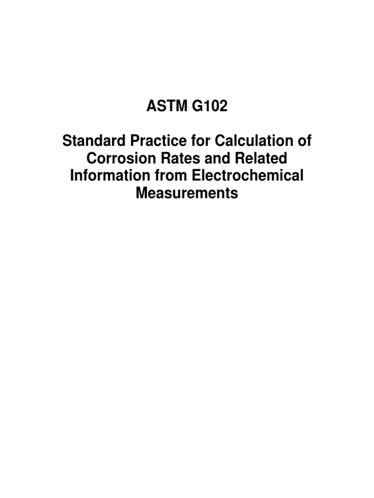 ASTM G102 Standard Practice | PDF | Applied And Interdisciplinary ...