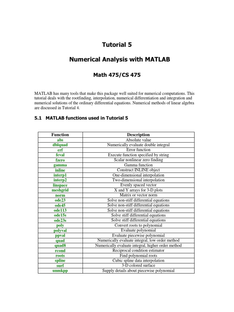 Matlab Tutorial5 Pdf Spline Mathematics Interpolation