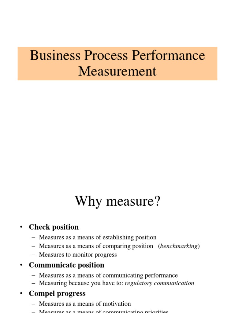 Business Process Performance Measurement | PDF | Performance Indicator ...