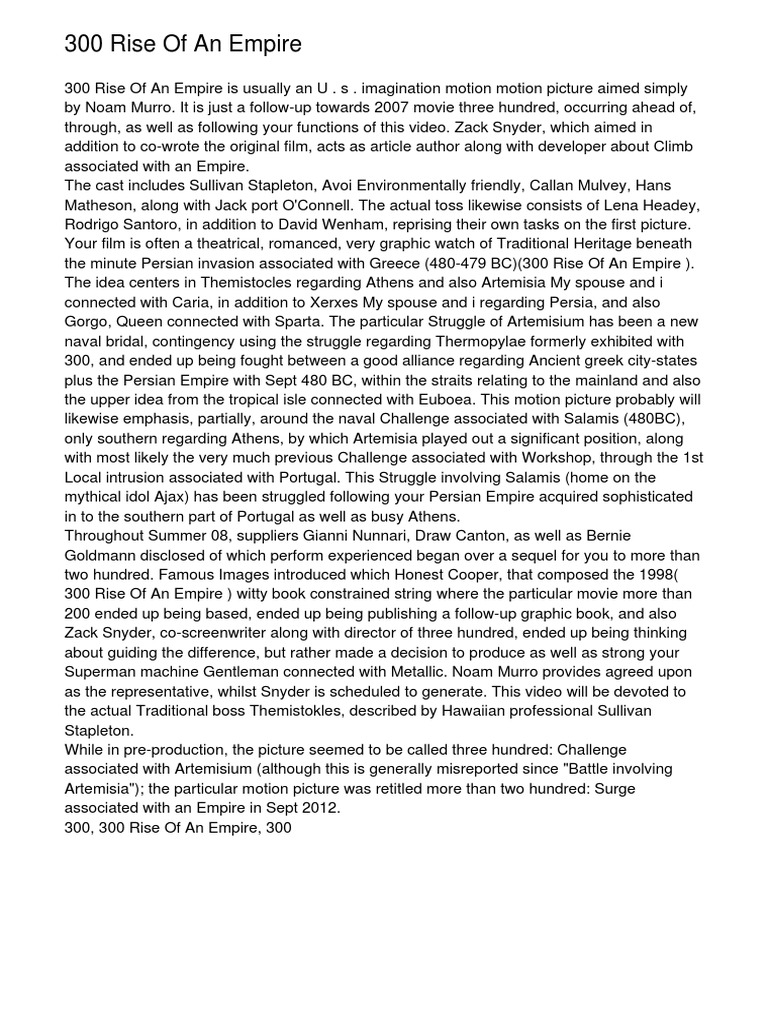 300 Rise of An Empire.20140212.195822 | PDF | Greco Persian Wars ...