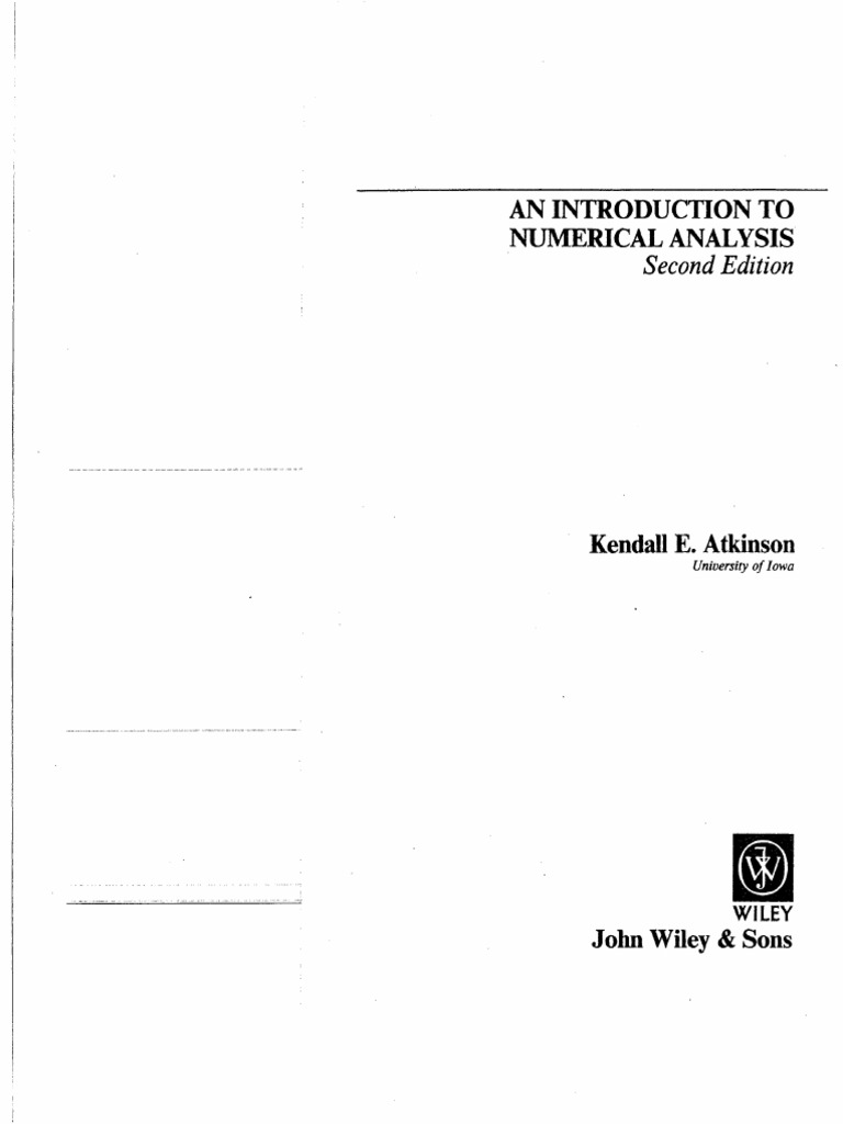 An Introduction To Numerical Analysis | PDF | Numerical Analysis | Eigenvalues And Eigenvectors