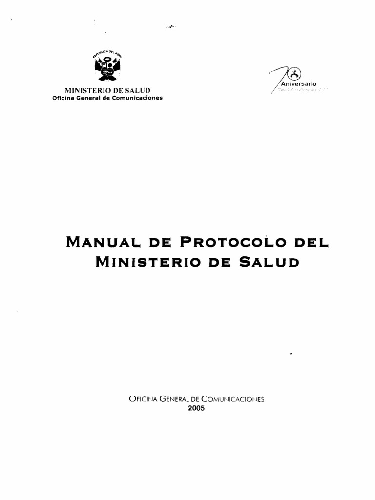 Manual de Protocolo MINSA | PDF | Imperio Inca | Etiqueta