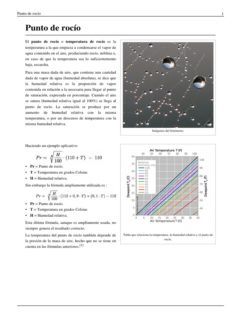 Punto de Rocío | PDF | Humedad | Ingeniería Termodinámica