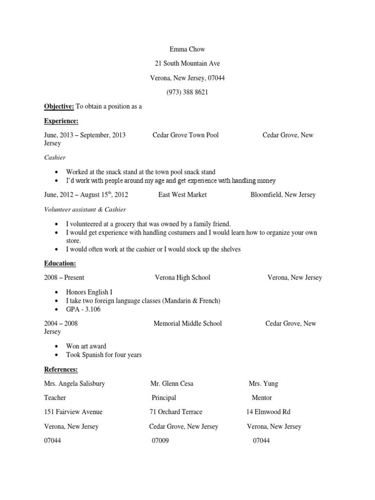 Emma Chow's Resume and Experience | PDF