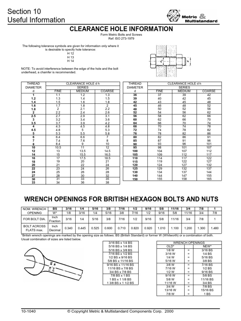 Clearance Hole ISO 273 1979 | PDF | Engineering Tolerance | Screw