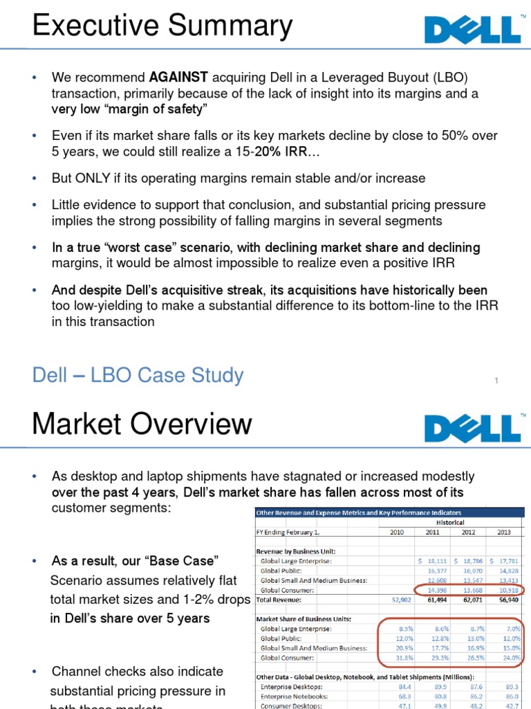 LBO DELL Presentation Case Study | PDF | Dell | Leveraged Buyout