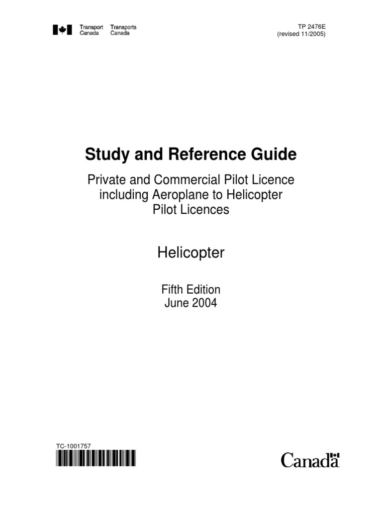 Helicopter Pilot Study Guide - TP2476E | PDF | Visual Flight Rules ...