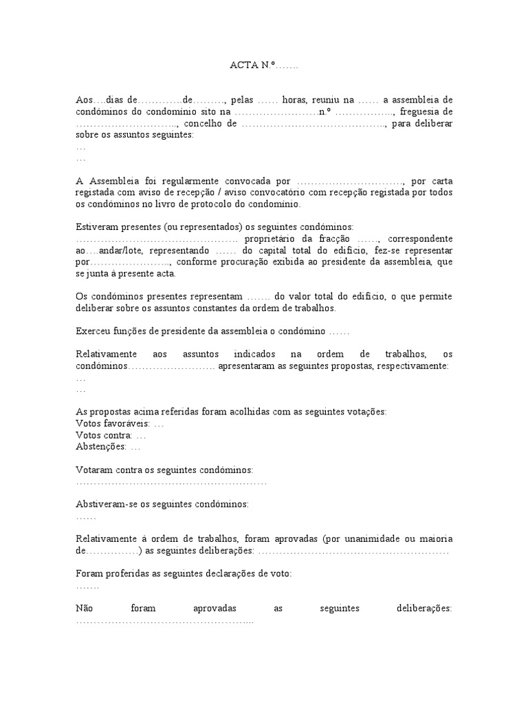 Exemplo de Acta - Condominio | PDF | Governo