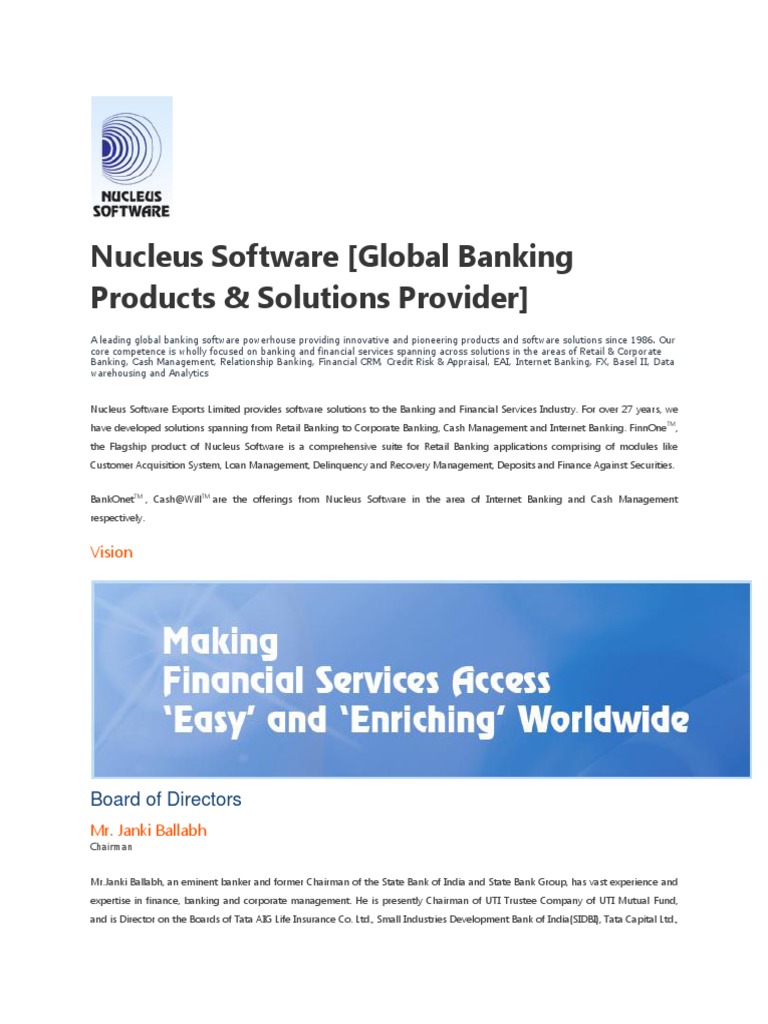 Nucleus Software | PDF | Array Data Type | Banks