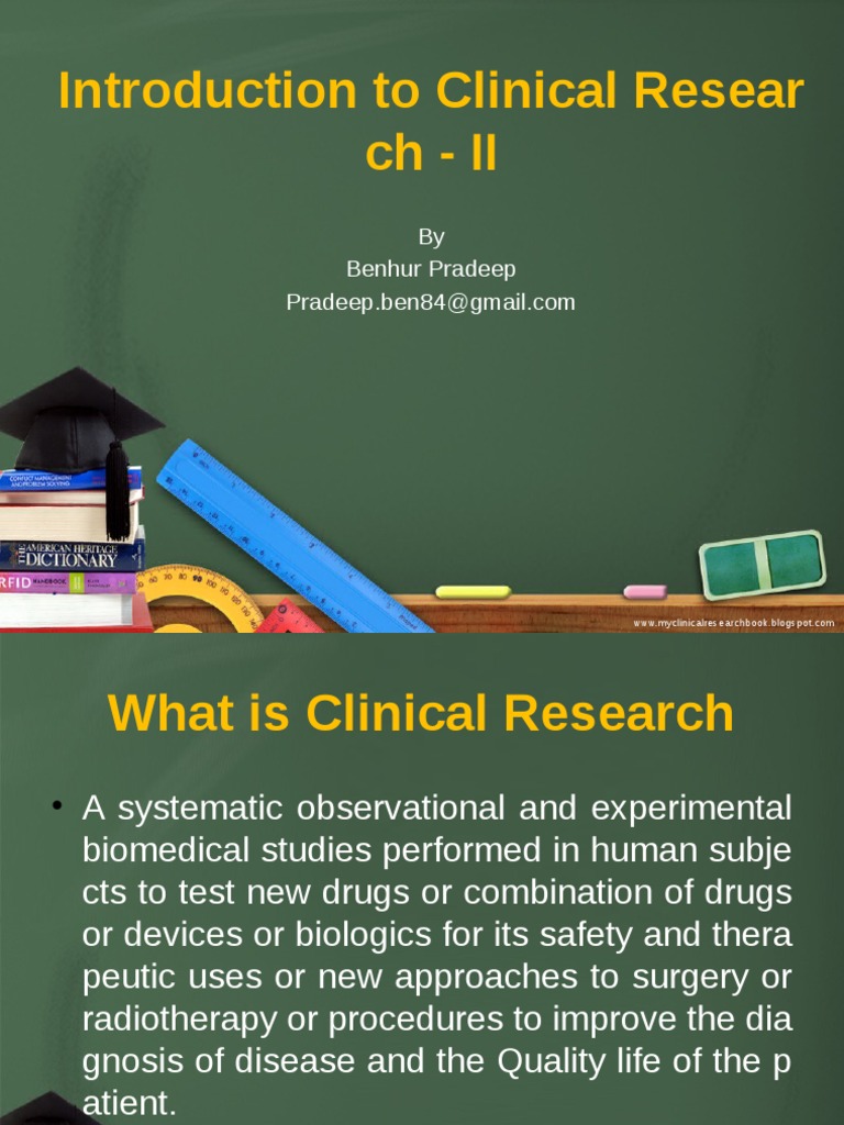 Introduction To Clinical Research II | PDF | Healthcare Quality ...
