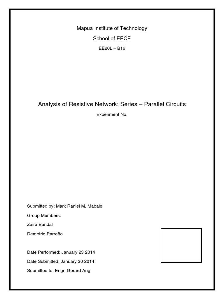 Resistive Network Analysis Experiment | PDF | Resistor | Series And ...