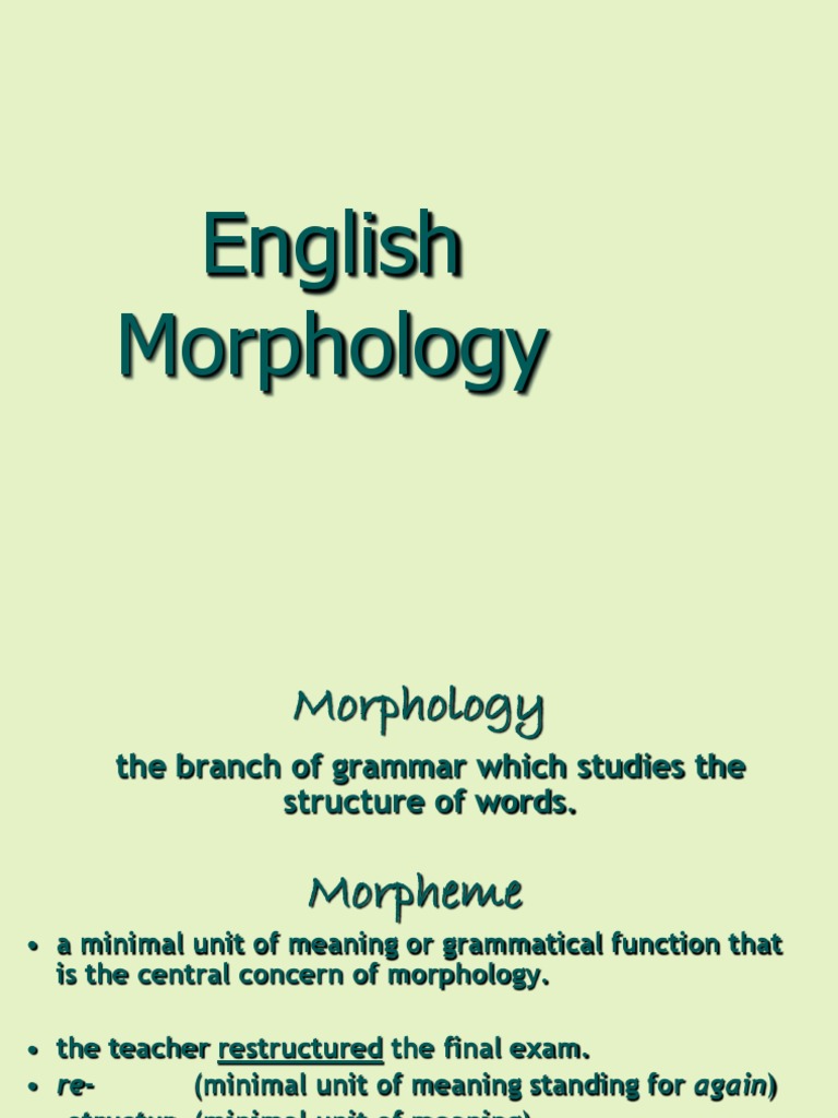 Lesson 9 Morphology | PDF | Morphology (Linguistics) | Word