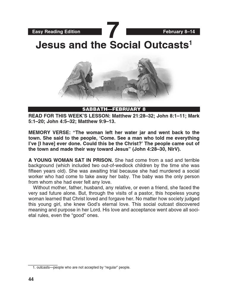 Jesus and The Social Outcasts: Easy Reading Edition February 8-14 | PDF ...