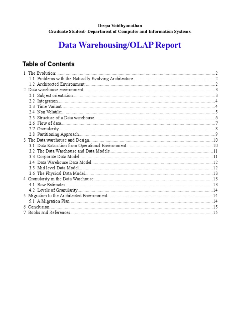 Report Data Warehousing | PDF | Data Warehouse | Accountability