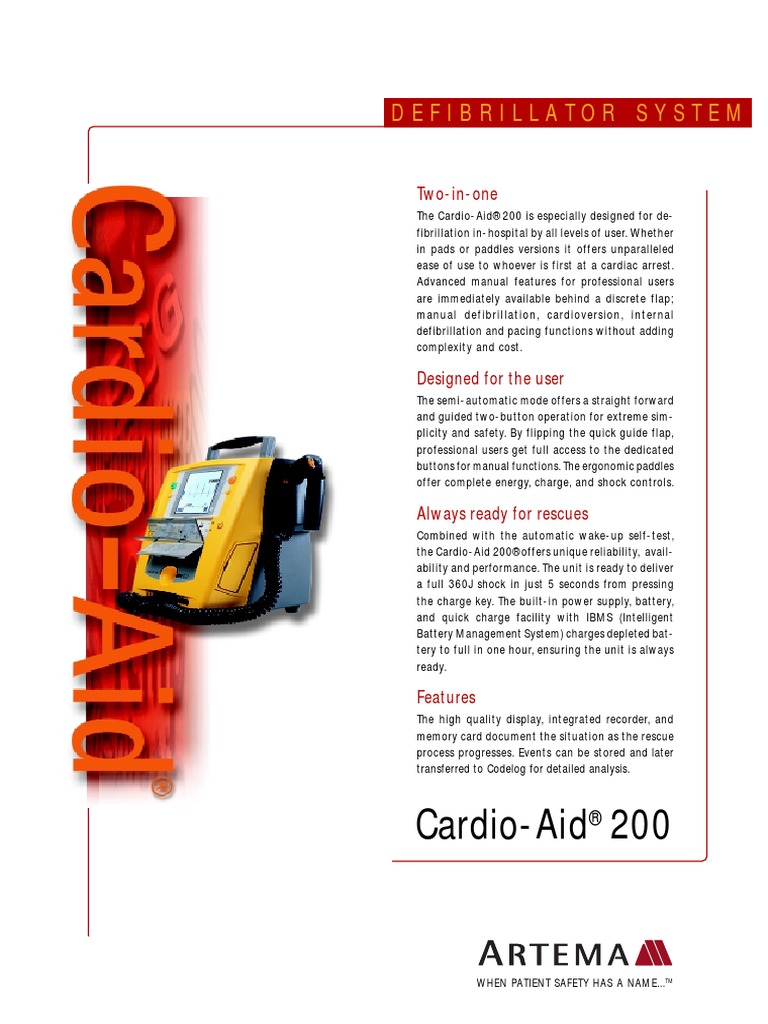 Brochure Cardio-Aid 200 | PDF | Battery (Electricity) | Electronics