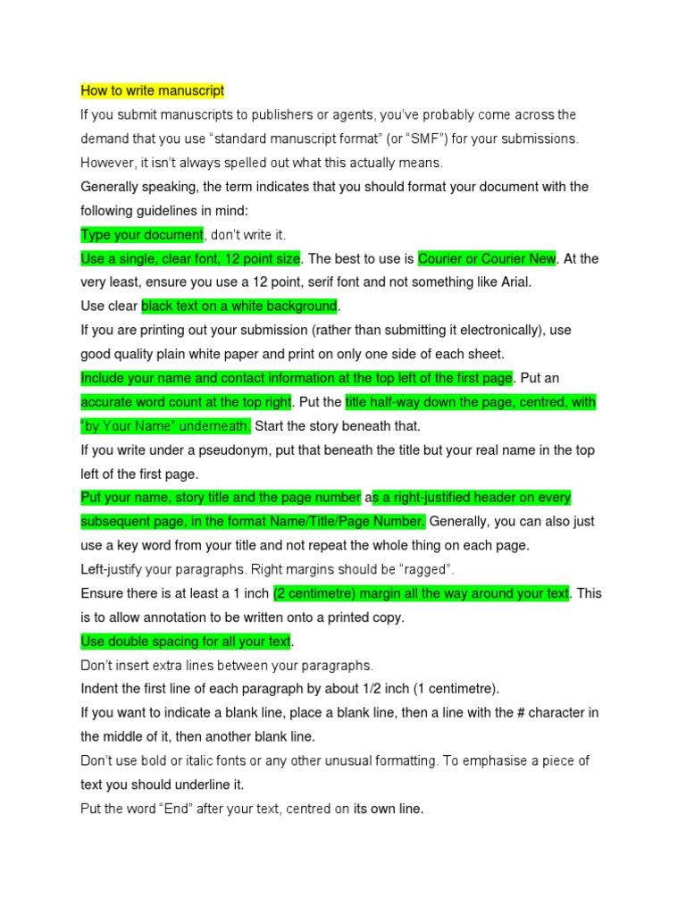 How To Write Manuscript | PDF