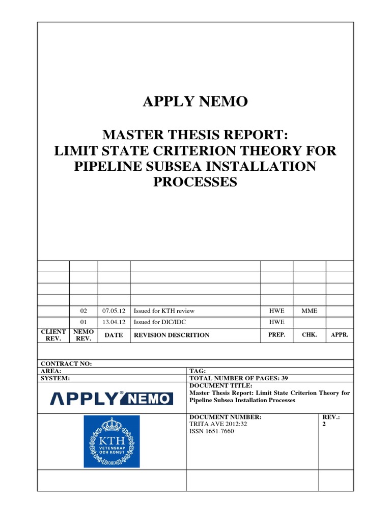 Limit State Theory for Subsea Pipelines | PDF | Strength Of Materials ...