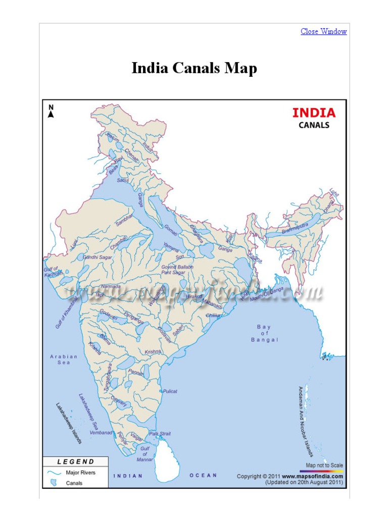 India Canals Map: Close Window | PDF