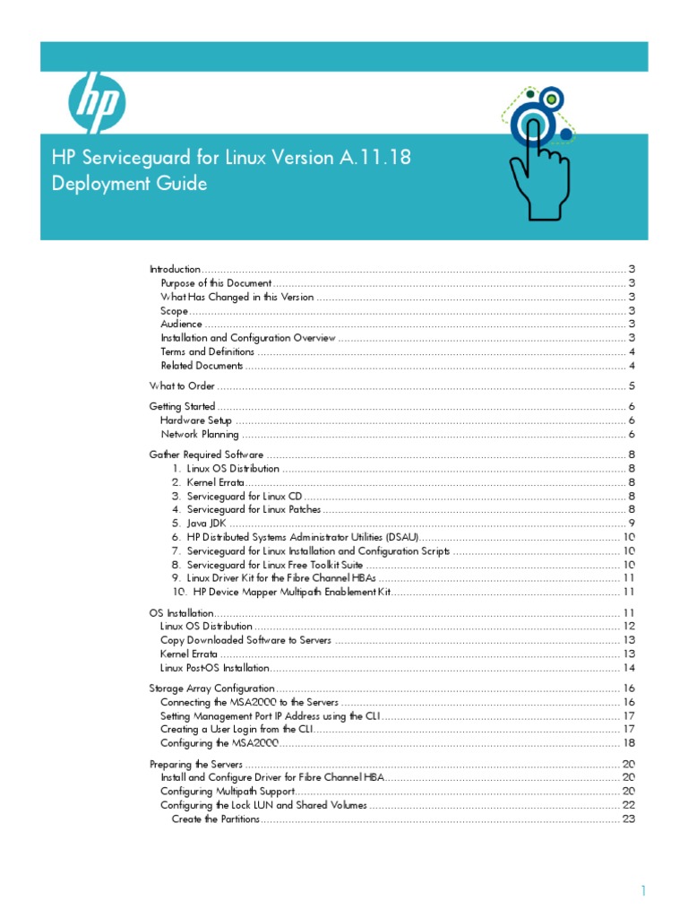 HP Serviceguard For Linux Version A.11.18 Deployment Guide | PDF ...