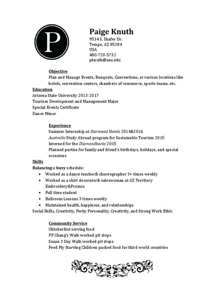 Event Planning Resume of Paige Knuth | PDF | Wellness