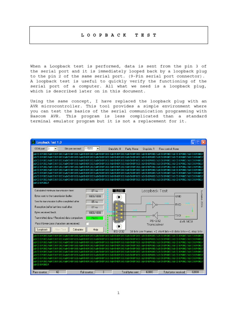Loopback Test Tool Checks Serial Port | PDF